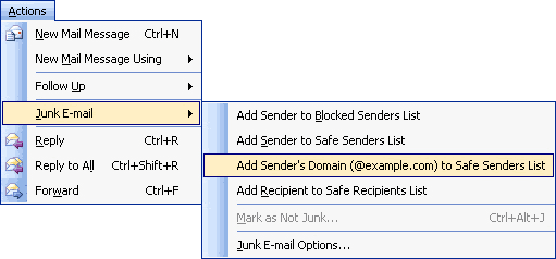 Anti-Spam Safe Senders List - Employers Assistance